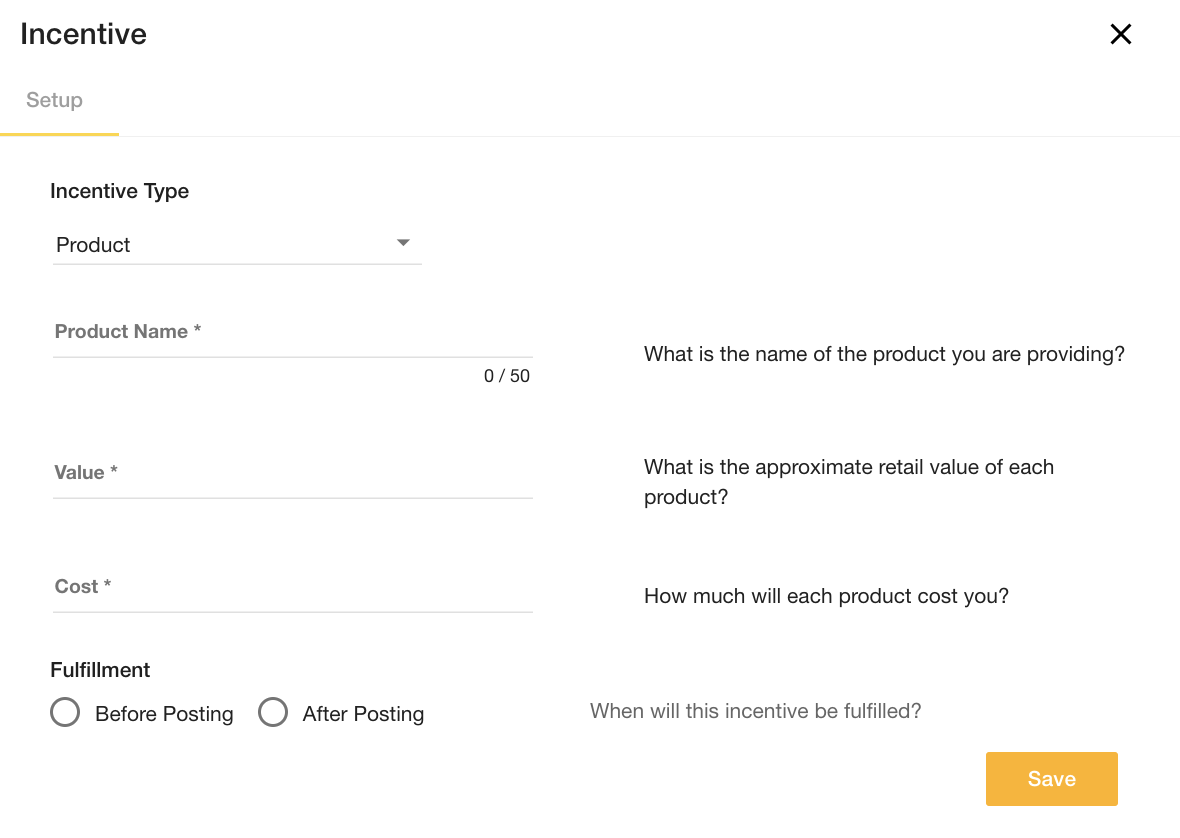 Product Incentives – Later Influence Help Center